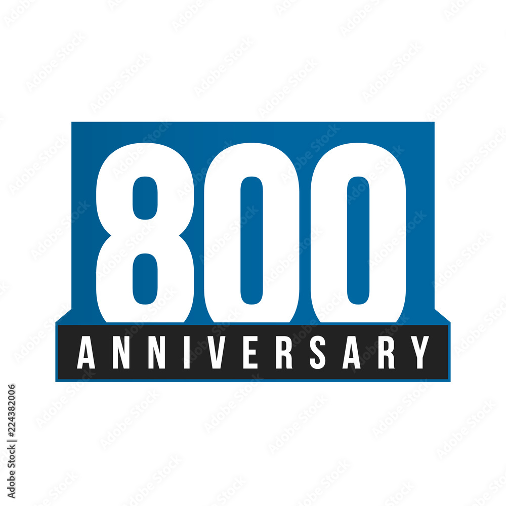 800th Anniversary vector icon. Birthday logo template. Greeting card ...