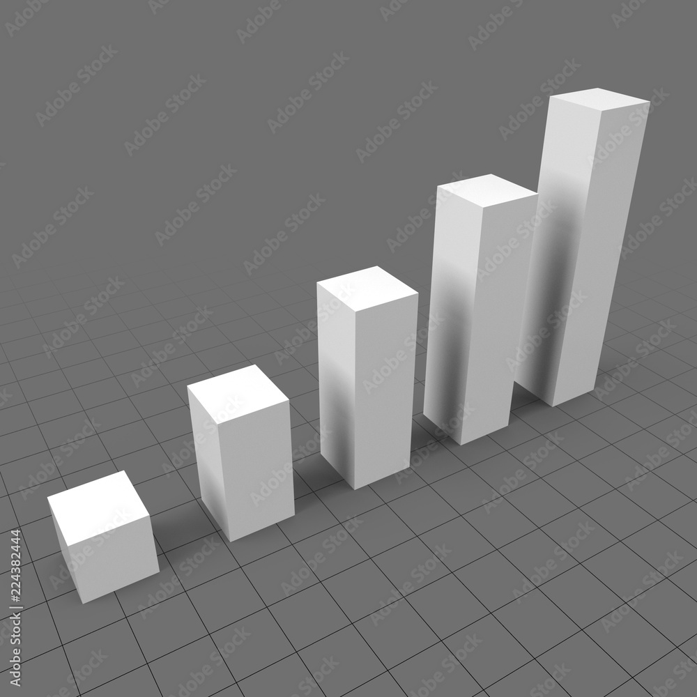 Linear growth histogram Stock 3D asset | Adobe Stock