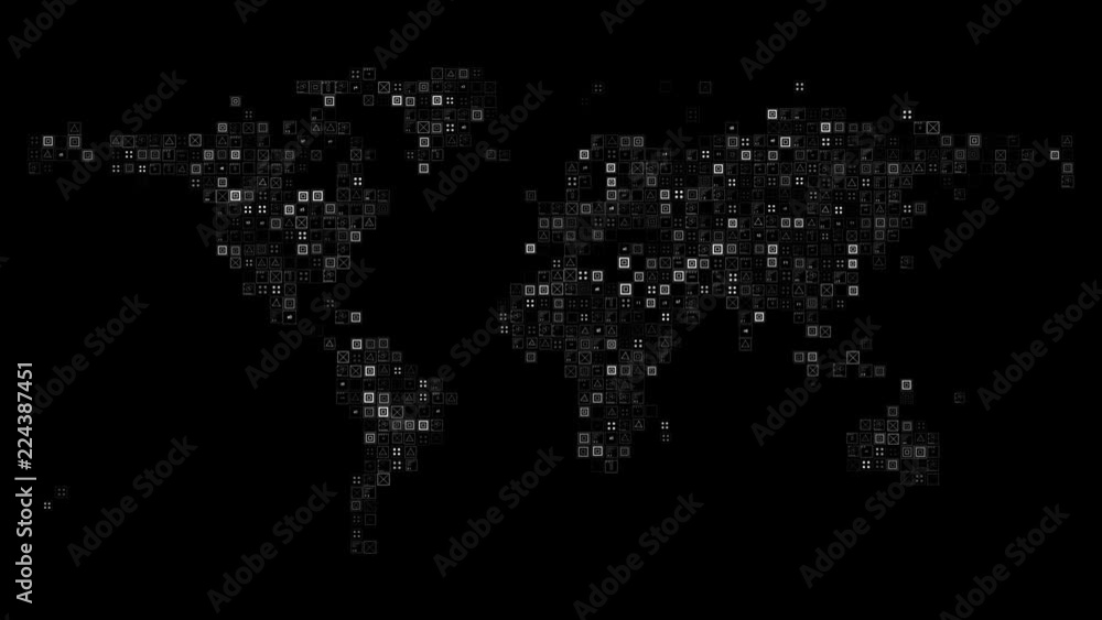PNG Alpha.World map with HUD elements.Waving and flickering.Connecting ...