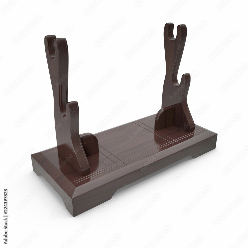 Double Sword Stand On White Background. 3D Illusration, render ...