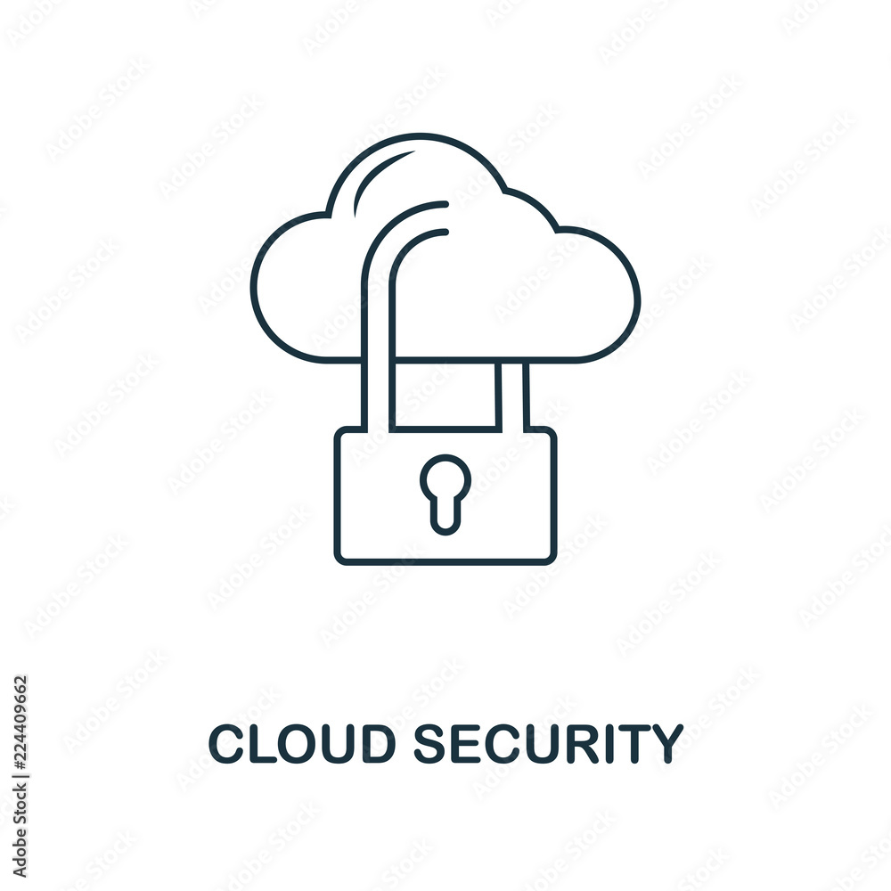 Cloud Security outline icon. Simple design from web development icon collection. UI and UX ...