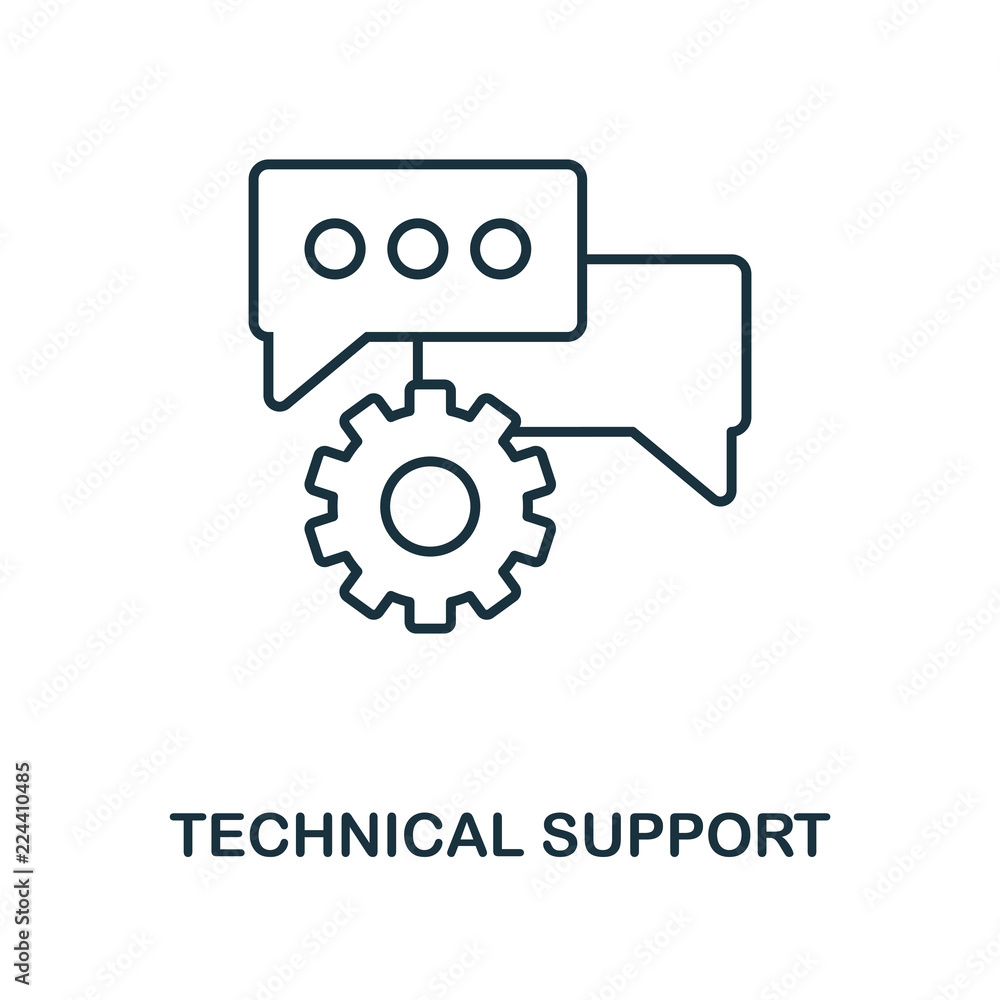 Technical Support outline icon. Simple design from web development icon collection. UI and UX ...