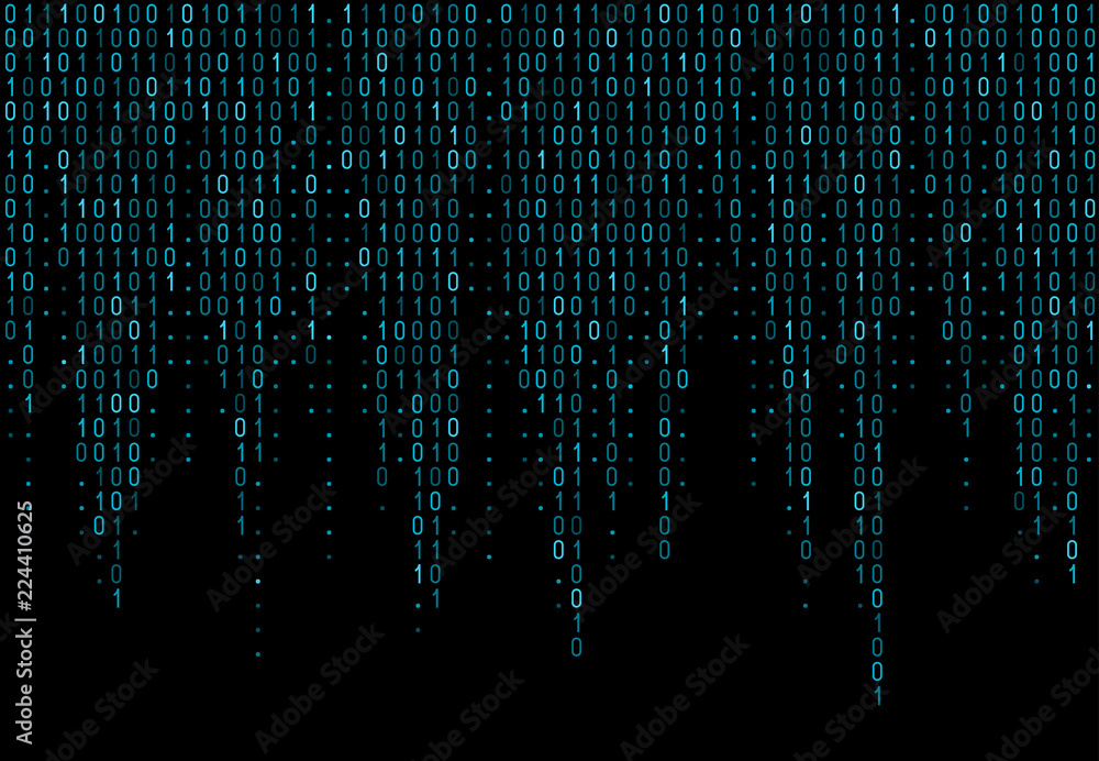 Binary computer code. Matrix background with digits 1.0. Vector ...