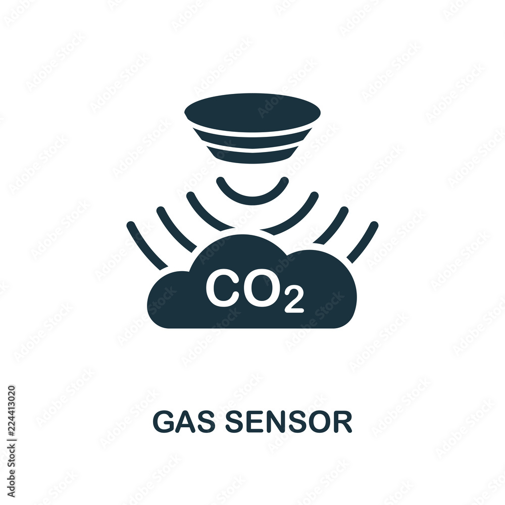 Gas Sensor icon. Monochrome style design from sensors icon collection ...