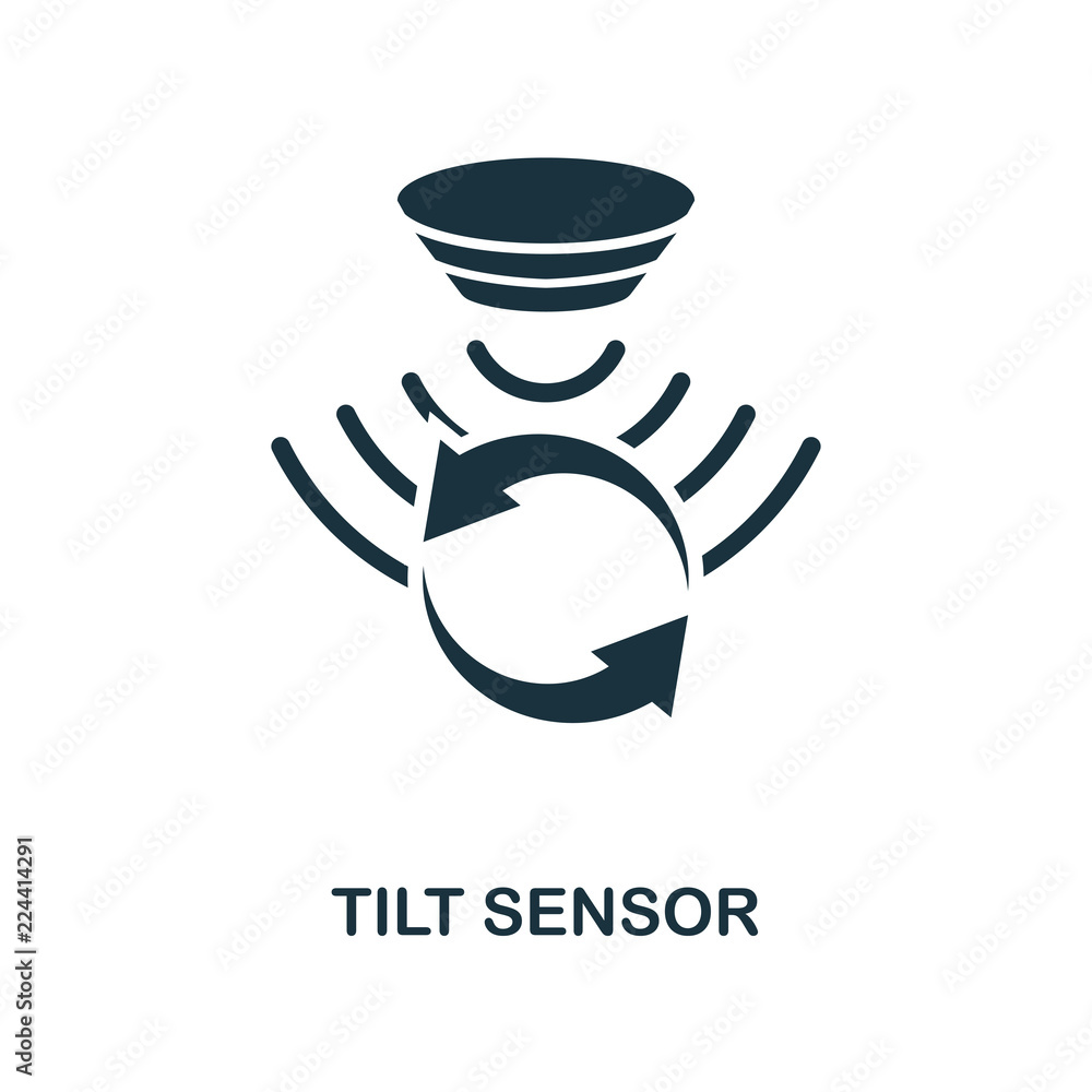 Tilt Sensor icon. Monochrome style design from sensors icon collection ...