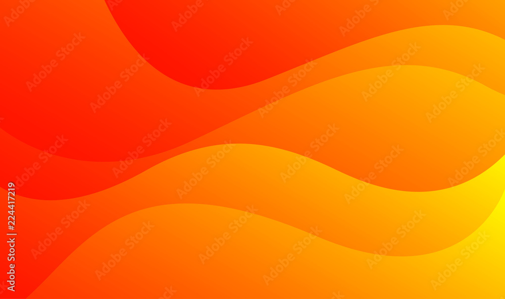 Orange waves background vector. Fluid gradient shapes composition ...