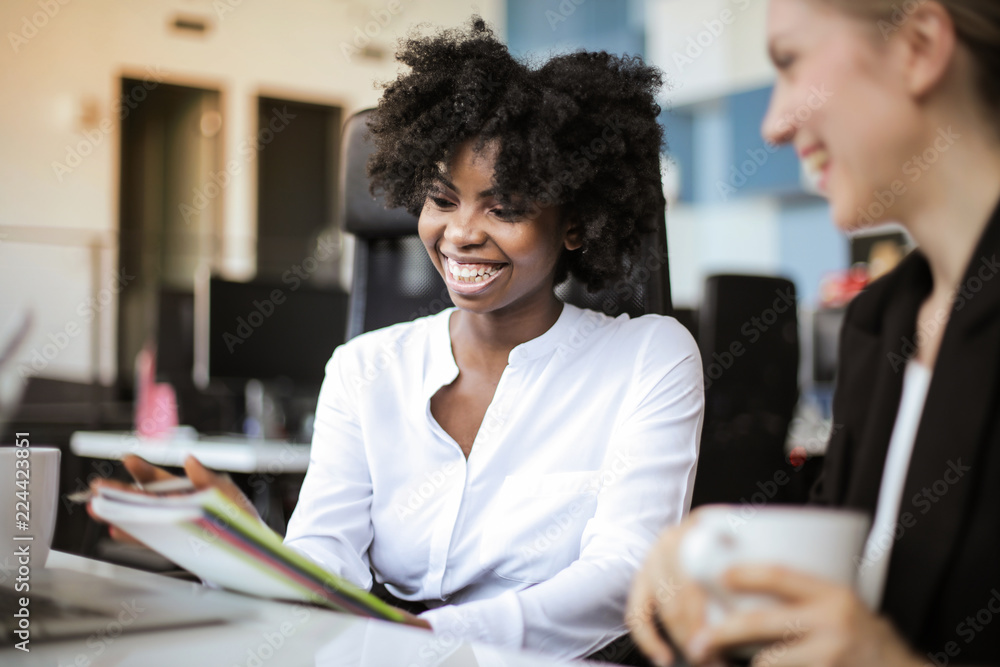 Happy co-workers Stock Photo | Adobe Stock