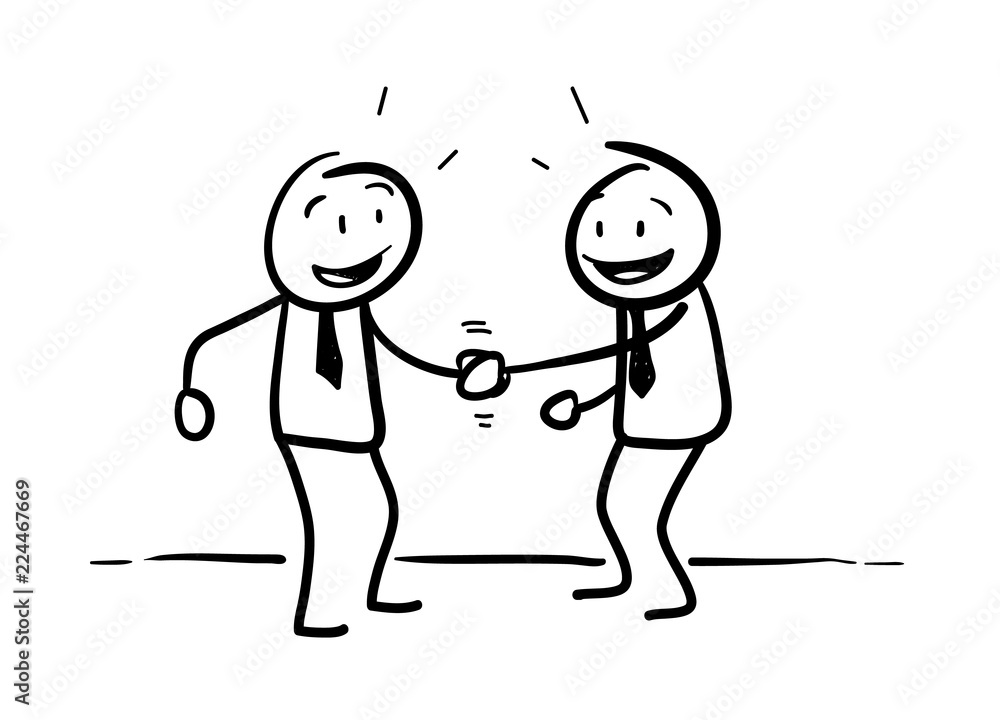 Stick Figures Shaking Hands