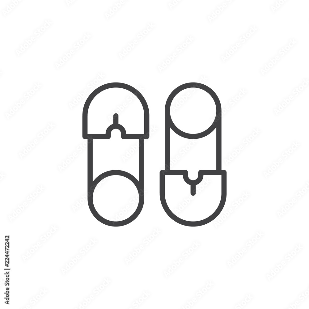 Baby safety pin outline icon. linear style sign for mobile concept and ...