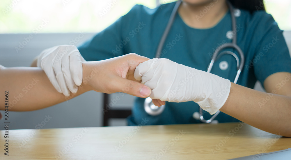 Doctor hand Physicist physical therapy treatment patient in the clinic ...