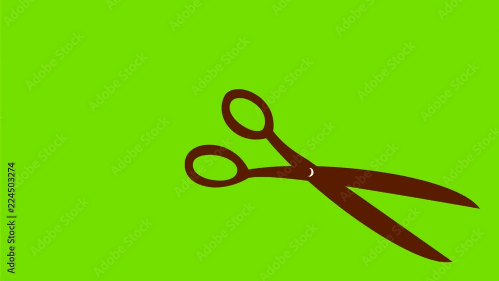 2d Animation motion graphics showing a retro style scissors clipping ...