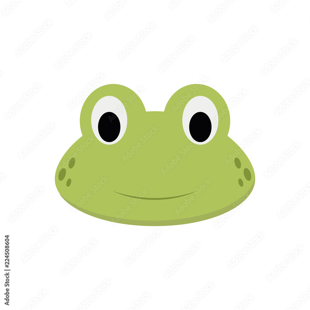 Vetor de Frog face in cartoon style for children. Animal Faces Vector ...