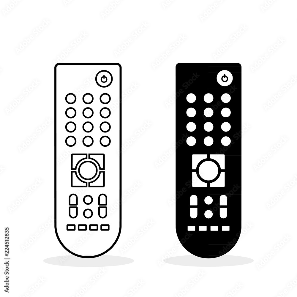 Remote control. Flat icon. Two styles. TV remote controller. Vector ...
