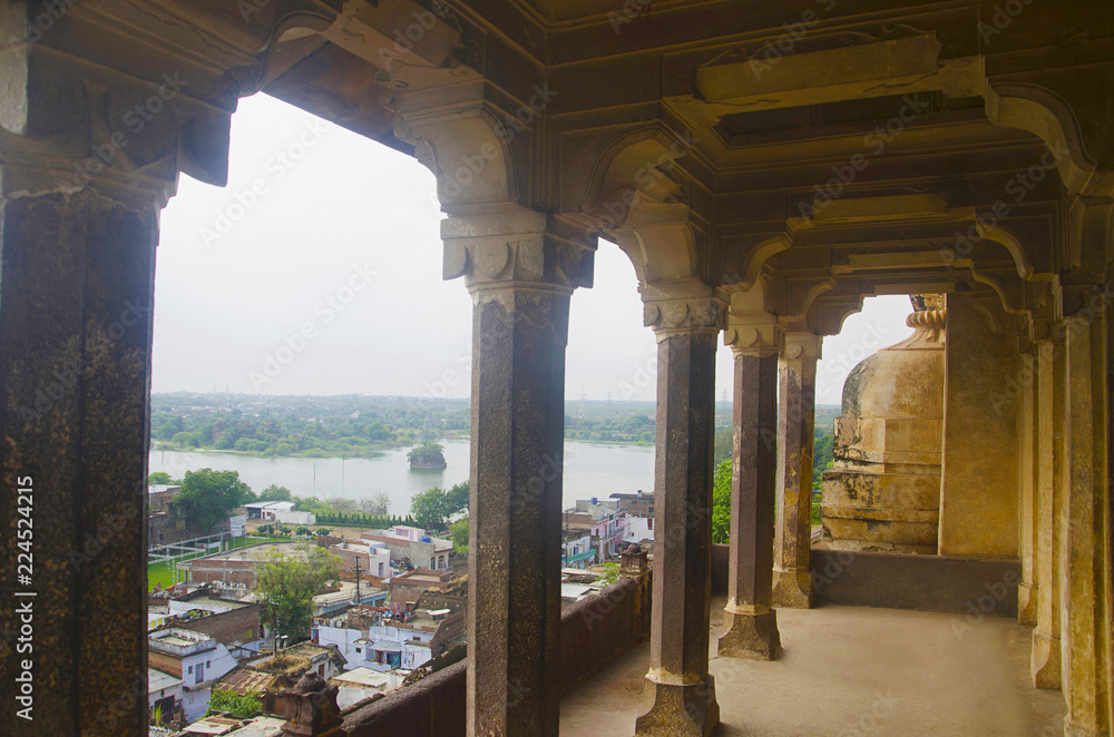 Beautiful view of lake and Datia city from the Datia Palace. Also known ...