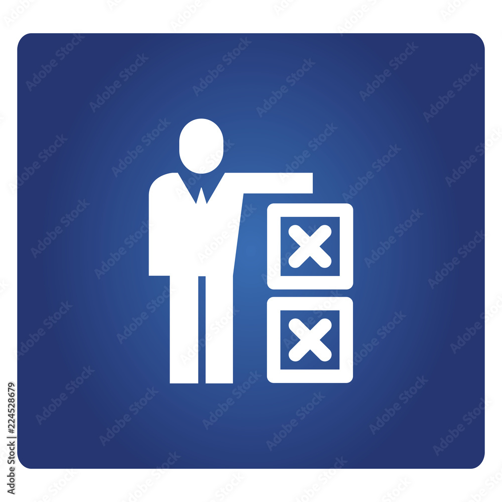 business people and wrong mark icon in blue background Stock Vector ...