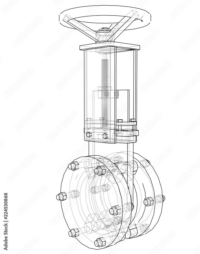 Industrial pipeline gate valve Concept Stock Vector | Adobe Stock