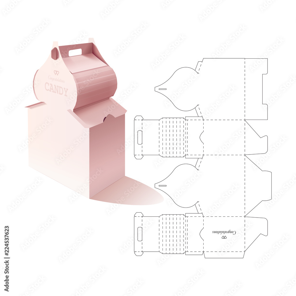 Retail Box with Blueprint Template Stock Vector | Adobe Stock
