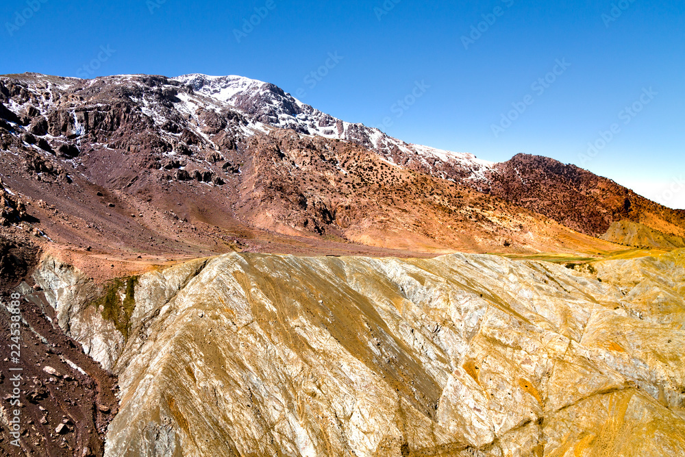 Atlas mountain range from Morocco. Chain of mountain ranges in ...