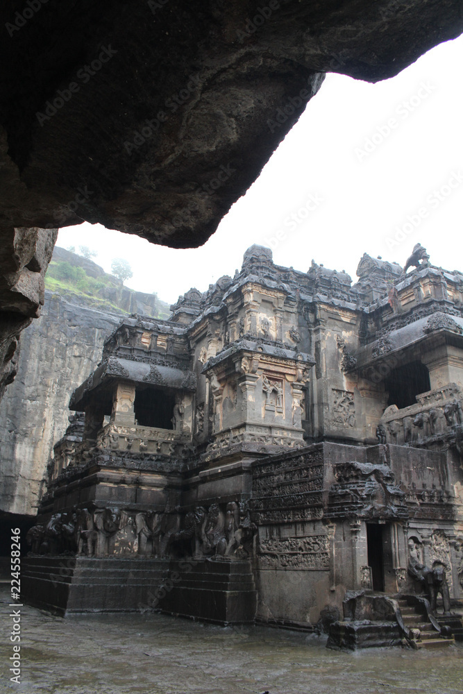 The wonder of Kailasa of Ellora caves, the rock-cut monolithic temple ...
