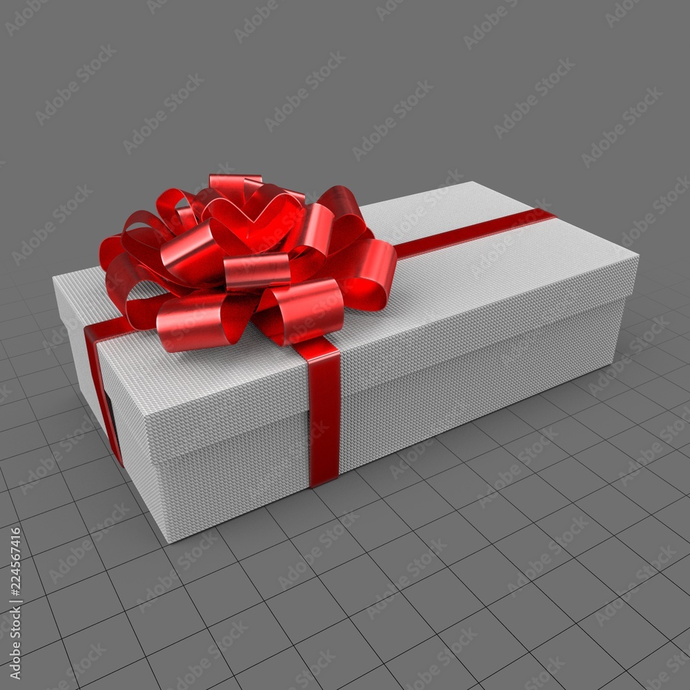 Gift with red ribbon 6 Stock 3D asset | Adobe Stock
