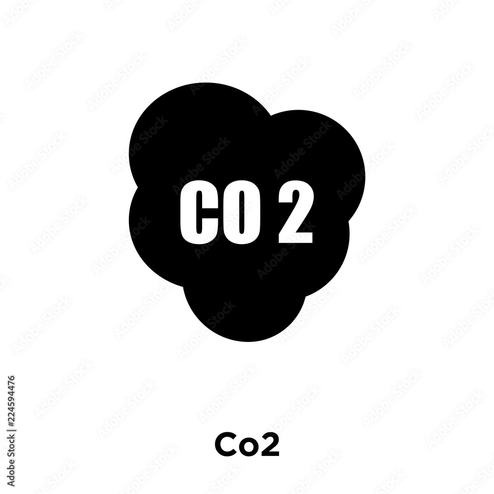 co2 icon vector isolated on white background, logo concept of co2 sign ...