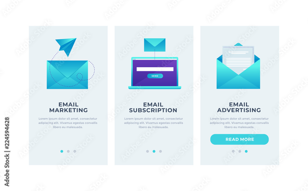 Modern interface for e-mailing. Template for smartphone or Mobile Apps ...