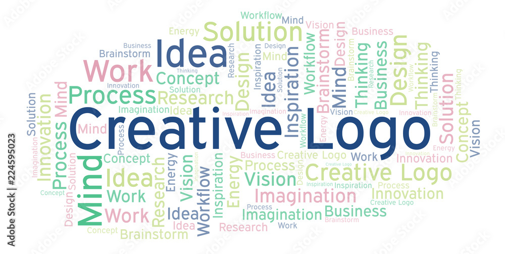 Creative Logo word cloud, made with text only. Stock Illustration ...