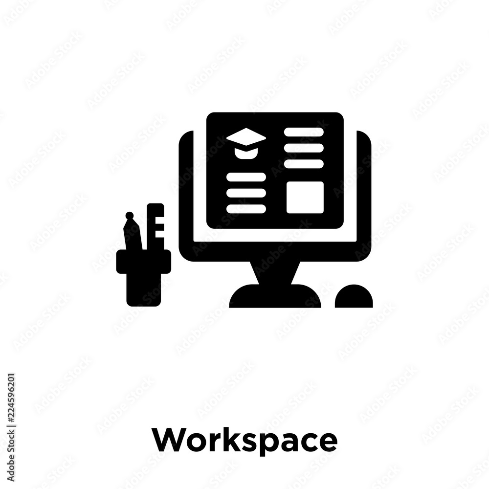 workspace icon vector isolated on white background, logo concept of ...