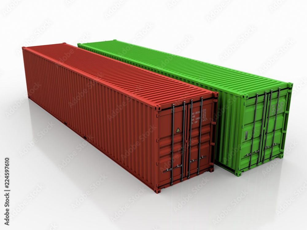 40ft Shipping Container Stock Illustration | Adobe Stock