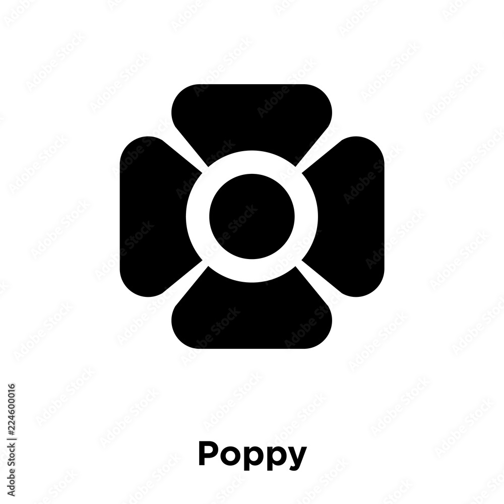 poppy icon vector isolated on white background, logo concept of poppy ...