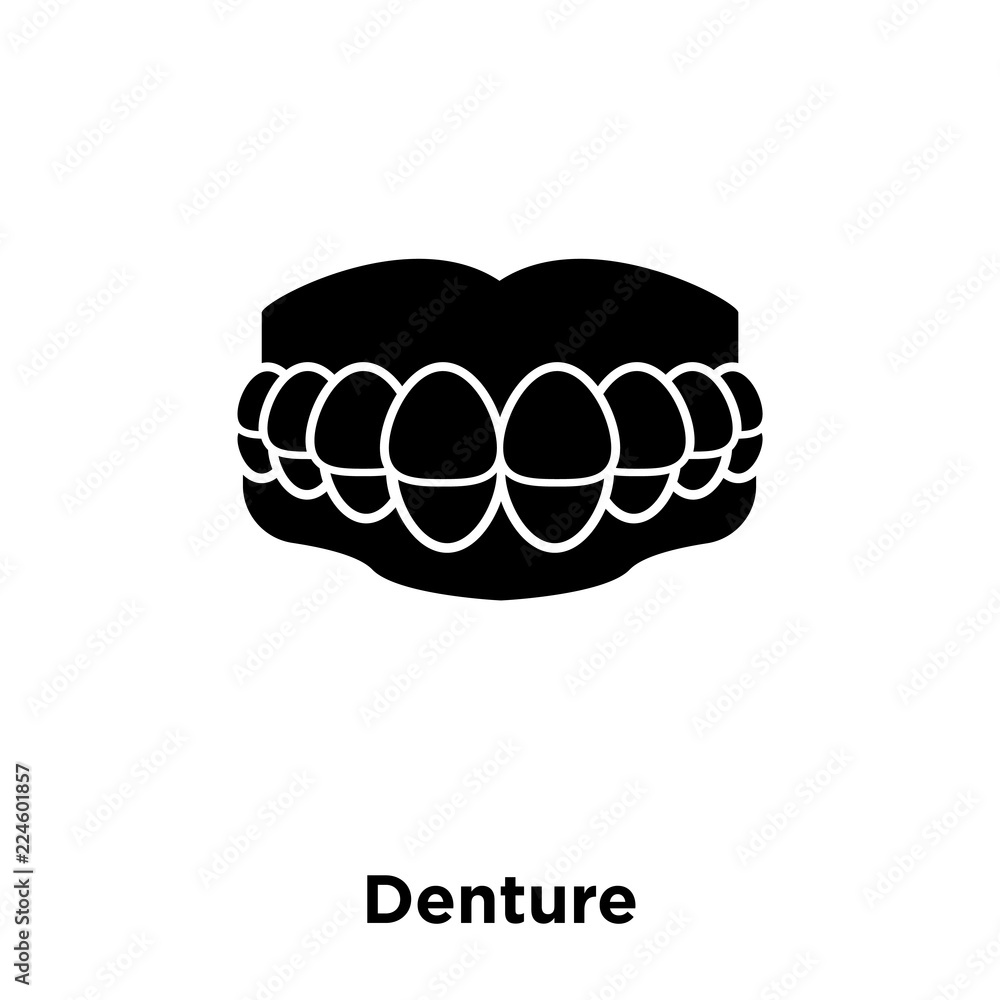 denture icon vector isolated on white background, logo concept of ...