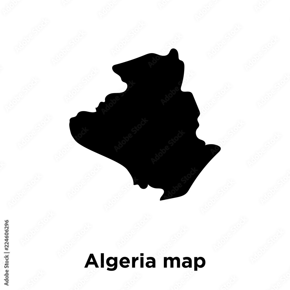 Vecteur Stock algeria map icon vector isolated on white background ...