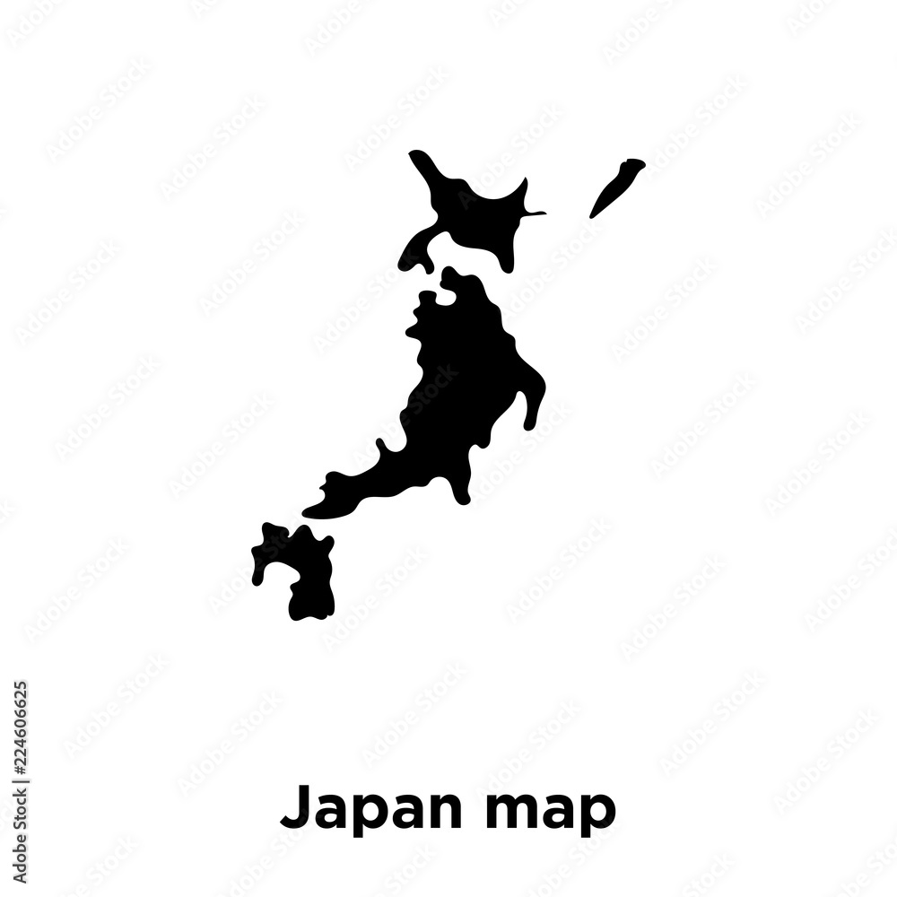 japan map icon vector isolated on white background, logo concept of ...