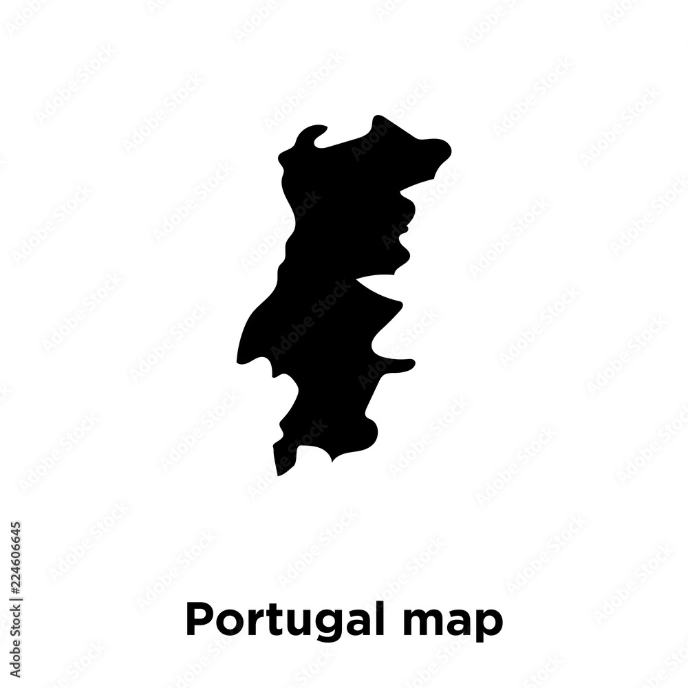 portugal map icon vector isolated on white background, logo concept of portugal map sign on ...