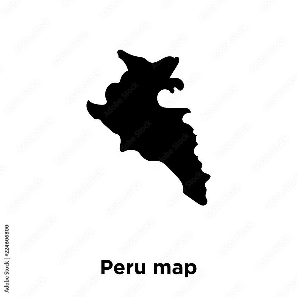 peru map icon vector isolated on white background, logo concept of peru ...