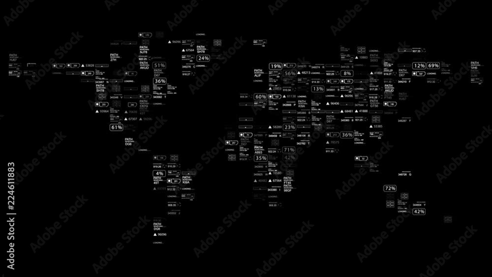 PNG Alpha.World map with HUD elements.Waving and flickering.Connecting ...