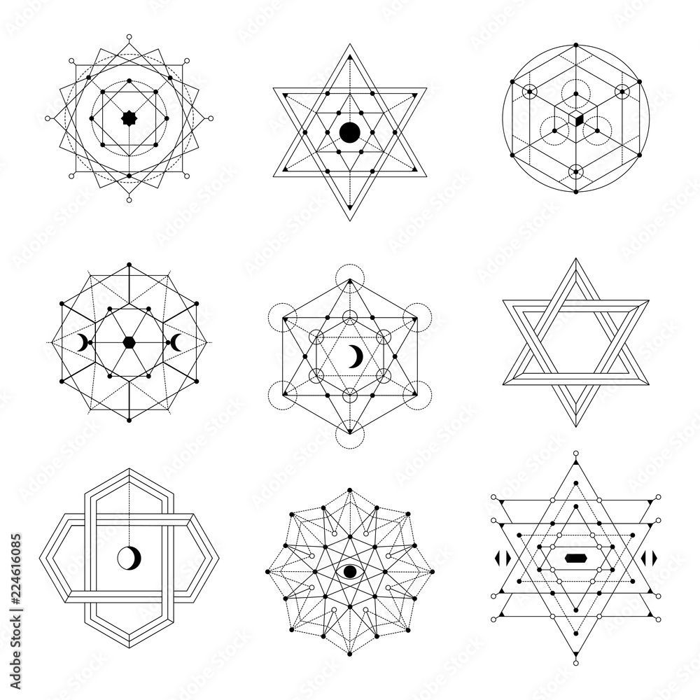 Sacred geometry vector set Stock Vector | Adobe Stock