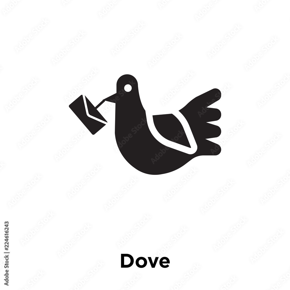 dove icon vector isolated on white background, logo concept of dove ...
