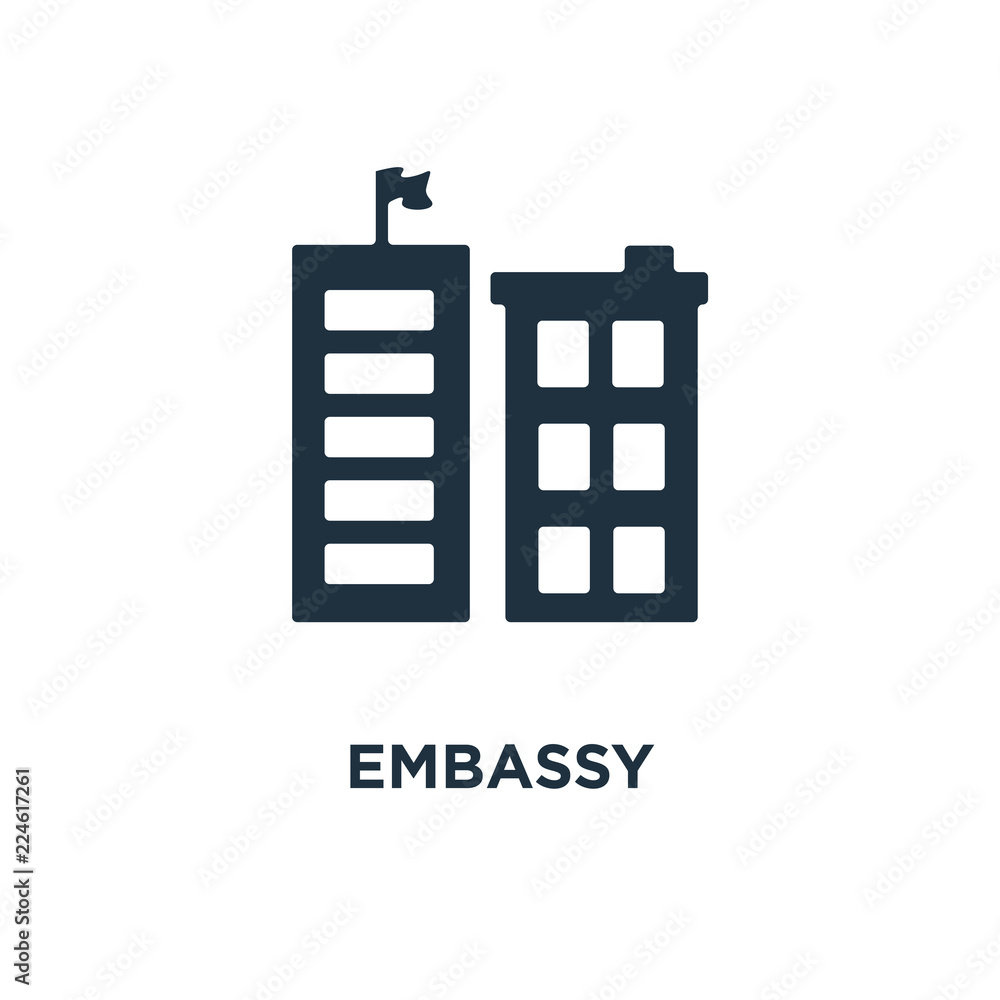 embassy icon Stock Vector | Adobe Stock