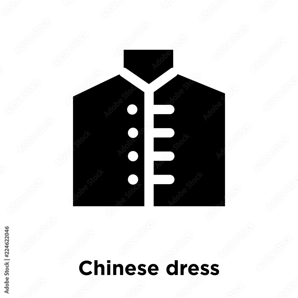 chinese dress icon vector isolated on white background, logo concept of ...
