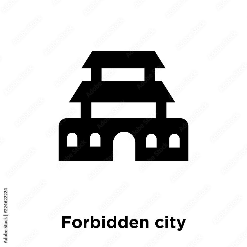forbidden city icon vector isolated on white background, logo concept ...