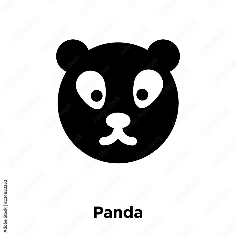 panda icon vector isolated on white background, logo concept of panda ...