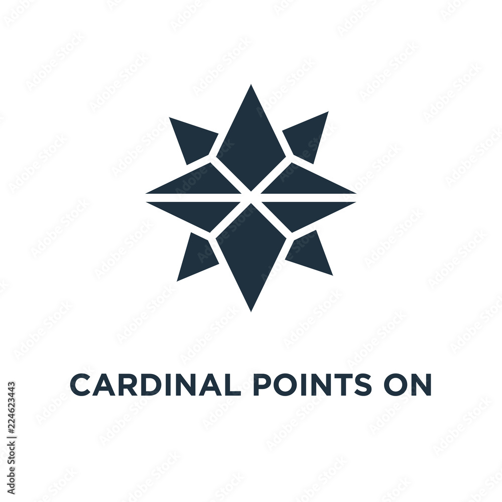 cardinal points on winds star symbol icon Stock Vector | Adobe Stock