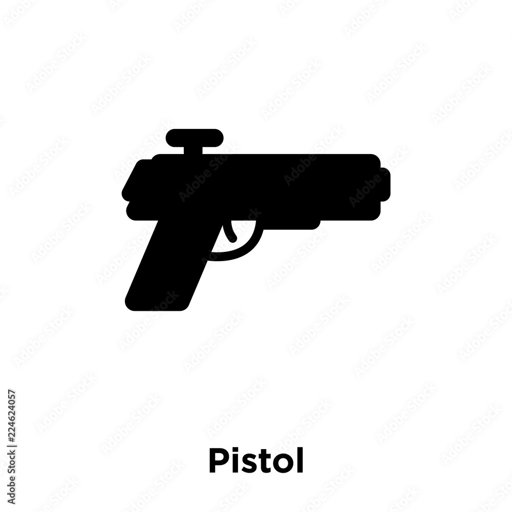 pistol icon vector isolated on white background, logo concept of pistol ...