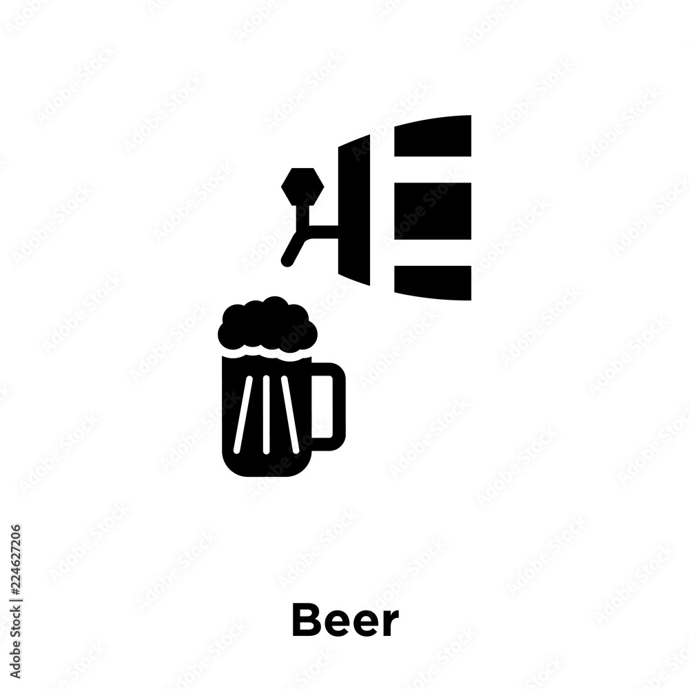 beer icon vector isolated on white background, logo concept of beer ...