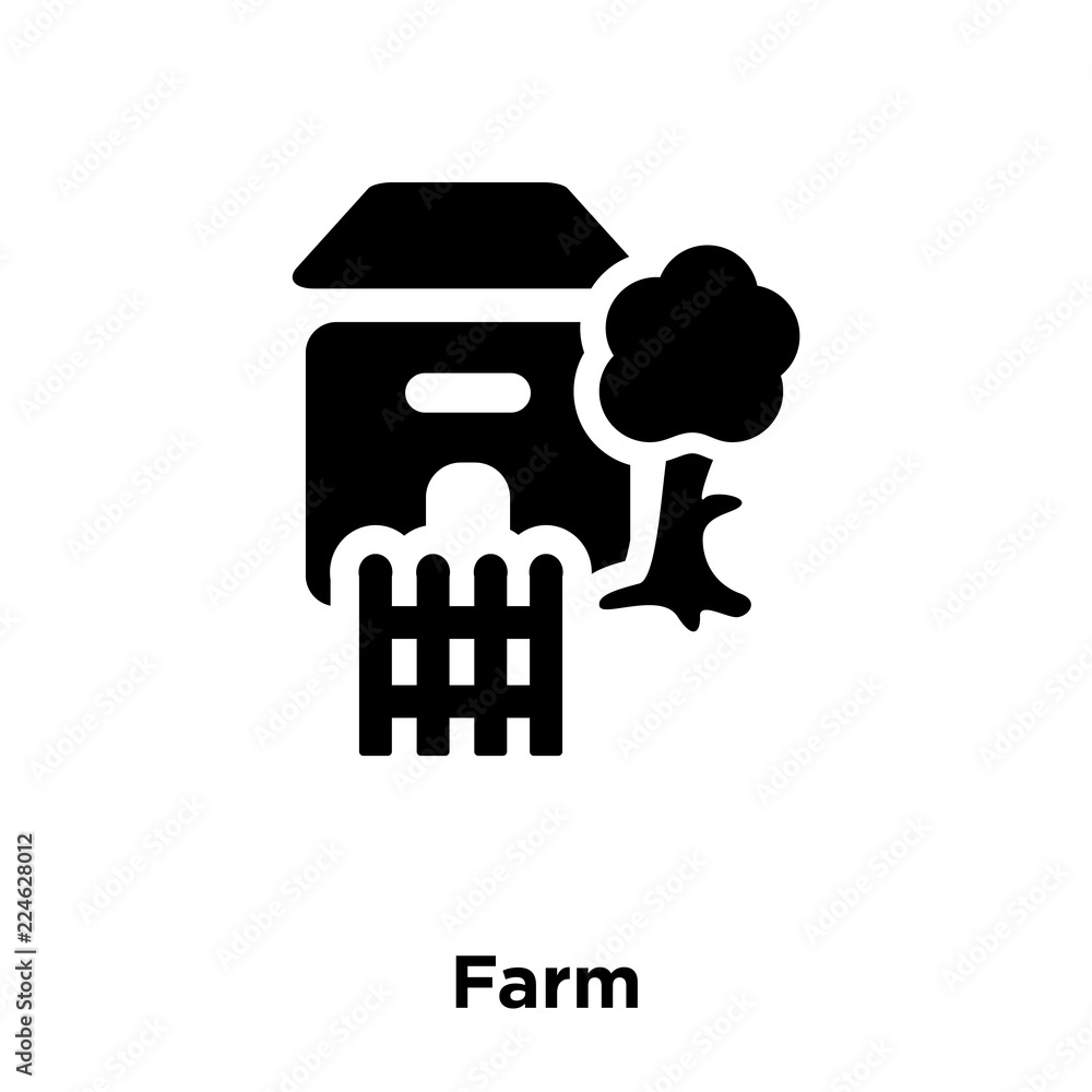 farm icon vector isolated on white background, logo concept of farm ...