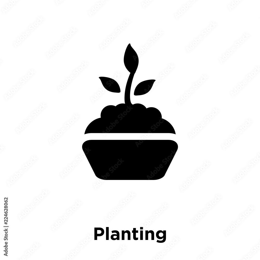 planting icon vector isolated on white background, logo concept of ...