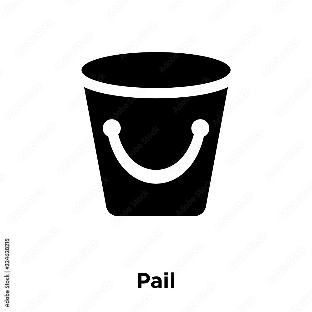 pail icon vector isolated on white background, logo concept of pail ...