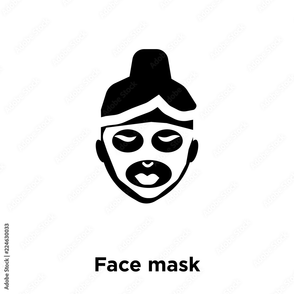 Face mask icon vector isolated on white background, logo concept of ...