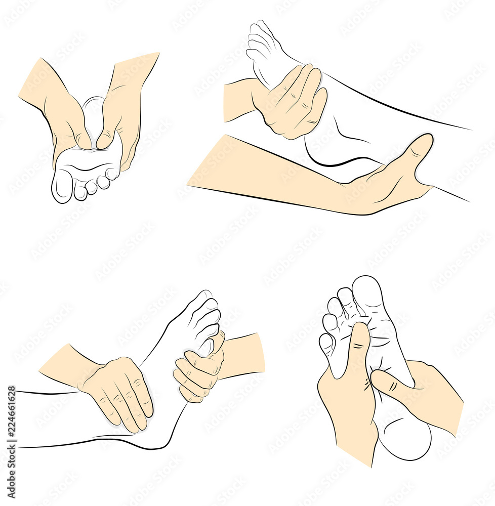foot massage. hand movements for feet massage. medical recommendations ...